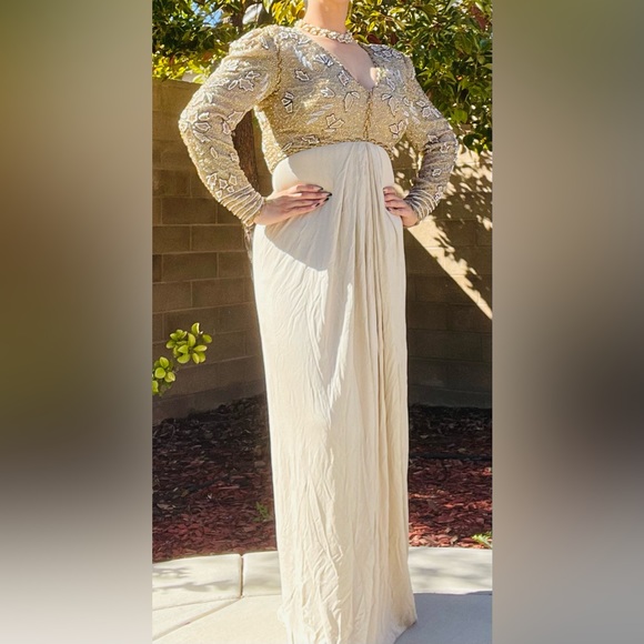 Amen Wardy | Dresses | Vintage Amen Wardy Gold Bead Oscar Award Gown ...